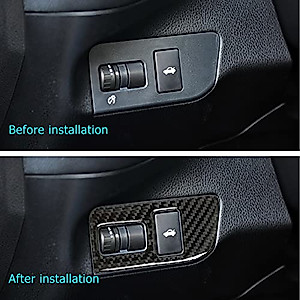 YAMUDA Compatible with Carbon Fiber Car Trunk Button Switch Sticker Decoration Interior Accessories for Subaru BRZ Toyota 86 2016 2017 2018 2019 2020 (Black)