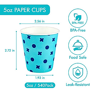 LITOPAK 540 Pack 5 oz Disposable Paper Cups, Pink and Blue Disposable Paper Snack Cups, Small Mouthwash Mugs for Home, Bathroom, Picnic, Party, and Events
