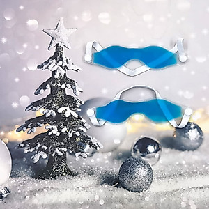 Cooling Eye Mask, Reusable Cold Eye Mask for Hot Cold Treatment for Eye Strain, Eye Swelling, Eye Redness, Puffy Eyes, Dark Circles, Smooth Fine Lines, and Eye Recover Surgery. 2 Packs (Blue)