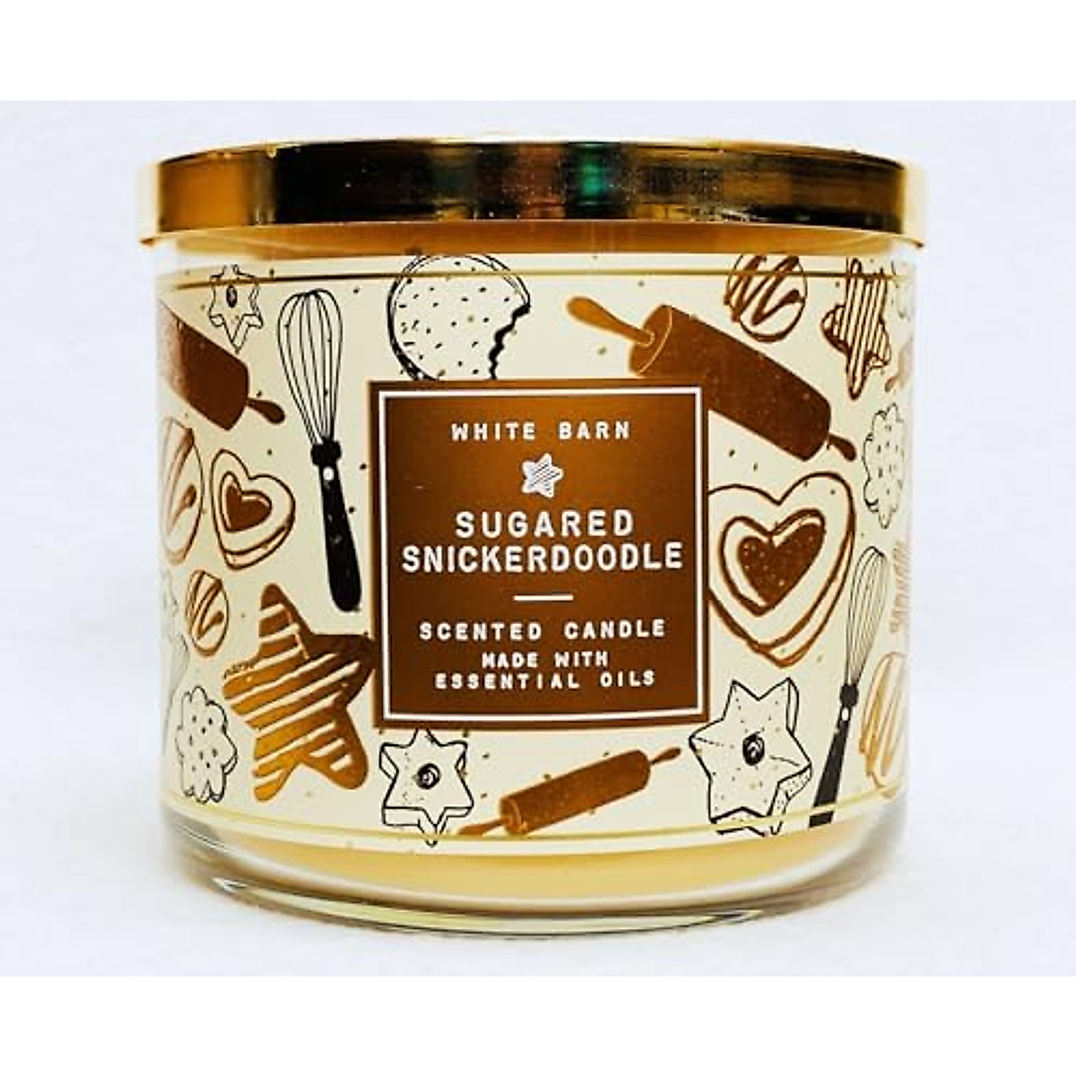 White Barn- Bath & Body Works - Sugared Snickerdoodle 3-Wick Candle w/Essential Oils - 14.5 oz