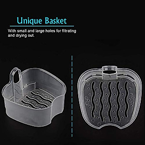 Coolrunner Denture Case, Denture Cup with Strainer, Denture Bath Box False Teeth Storage Box with Basket Net Container Holder for Travel, Retainer Cleaning (Green)