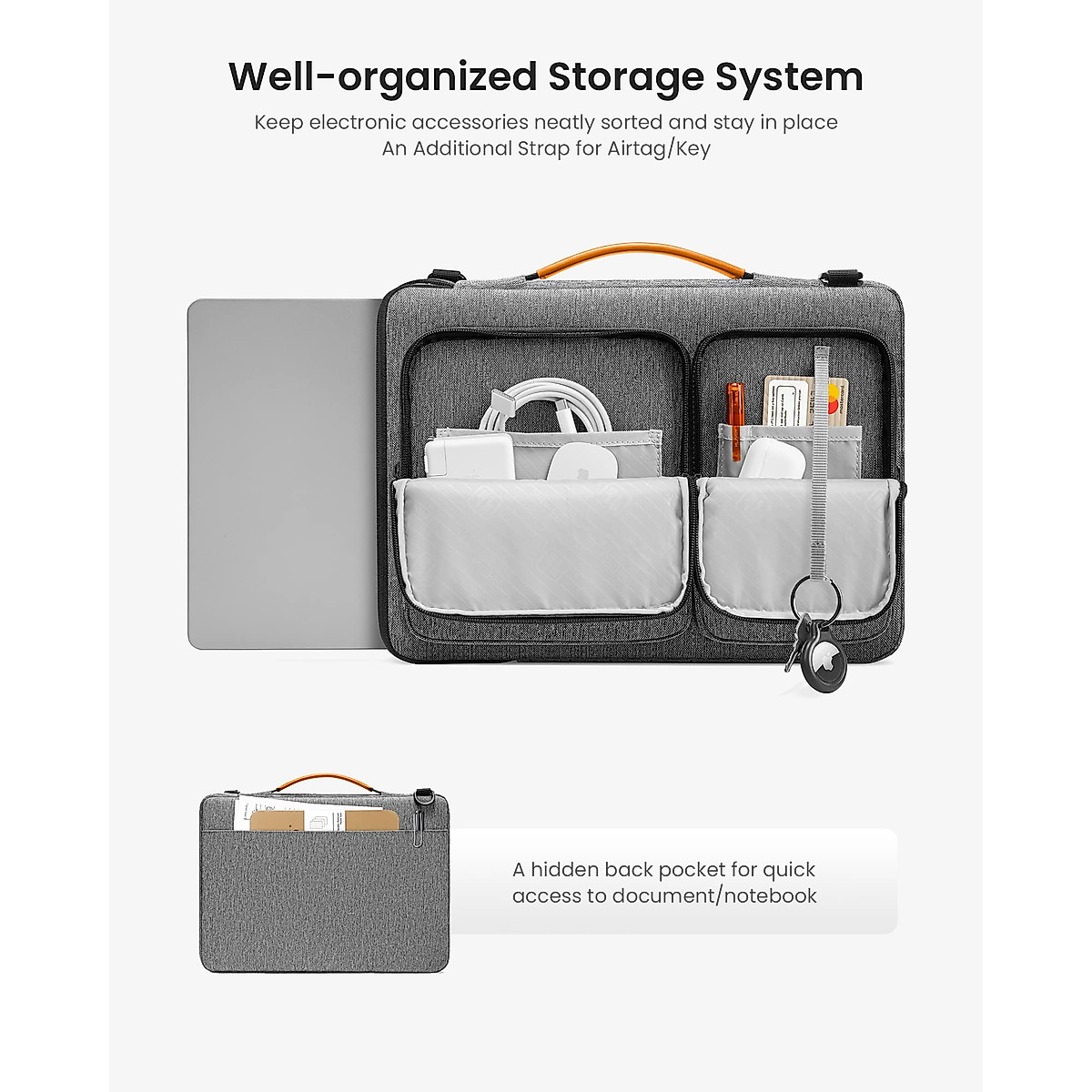 tomtoc 360 Protective Laptop Shoulder Bag for 16-inch MacBook Pro M4/M3/M2/M1 Pro/Max A3403 A3186 A2991 A2485 2024-2019, Water-Resistant Sleeve for Dell XPS 15 Surface Book 3 The New Razer Blade 16