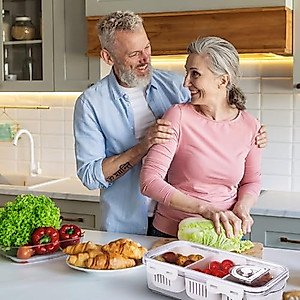 OZEPLASC Fruit Storage Containers for Fridge 3 Compartments Snack Box Container BPA-Free Divided Serving Tray with Lid Portable Veggie Fruit and Vegetable Containers for Fridge Party Travel Picnic