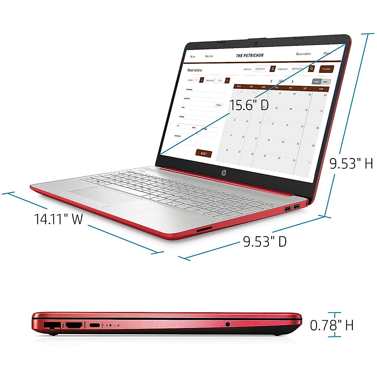 HP Pavilion 15 15.6-inch HD Laptop - Intel Pentium Processor - 8GB DDR4 - 128GB SSD - Webcam - USB-C - HDM - WiFi - Windows 10 S - Scarlet Red - TiTac Accessory (Renewed)