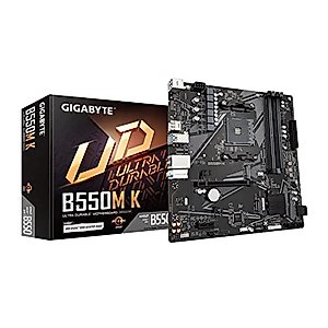 GIGABYTE B550M DS3H AC (AM4 AMD/B550/Micro ATX/Dual M.2/SATA 6Gb/s/USB 3.2 Gen 1/PCIe 4.0/HMDI/DVI/DDR4/Motherboard)