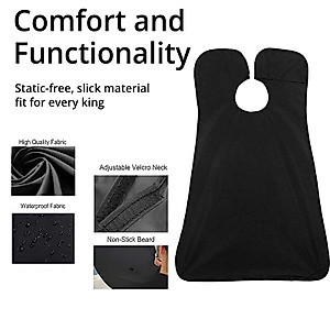 TecTake Beard Bib Apron, Mens Beard Hair Catcher for Shaving and Trimming, Non-Stick Beard Shave Cape, Grooming Accessories Tools & Gifts for Husband or Dad