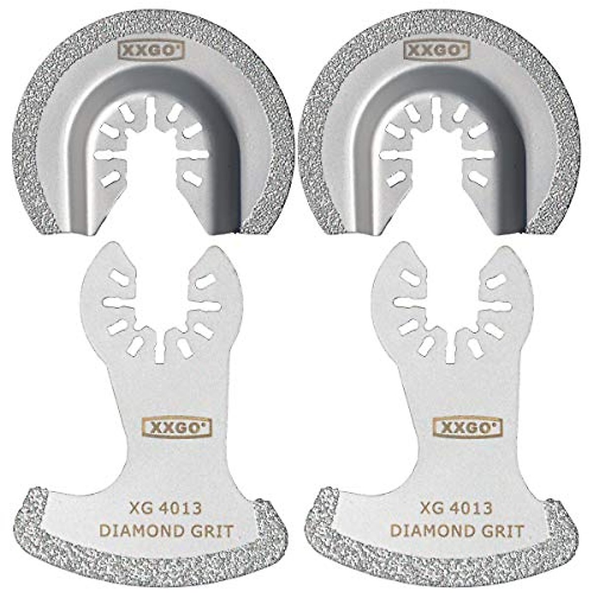 XXGO 4 Pcs Oscillating Multi Tool Diamond Segment Swing Semi Circle Grit Grout Saw Blades XG4002D
