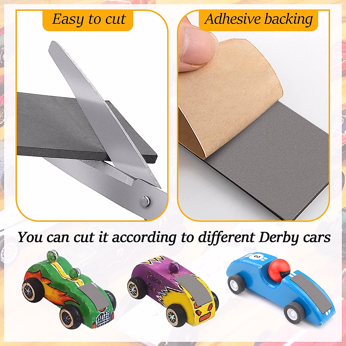 4 Pieces 3 Ounces Stick On Flex Weight for Derby Car- Cuttable Flexible Tape Weight for Easily Fine Tune Car Weight and Fastest Speed