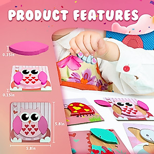 Wooden Puzzles for Toddlers 6 Pack Wooden Puzzles Toddler Toys for 3 4 5 Year Old Boys Girls (Valentine's Day)