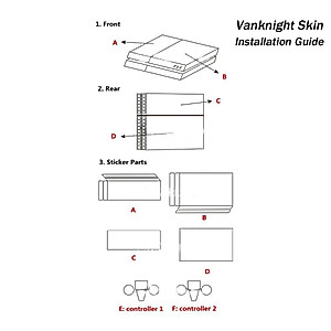 Vanknight Vinyl Decal Skin Stickers for PS4 Playstaion Controllers