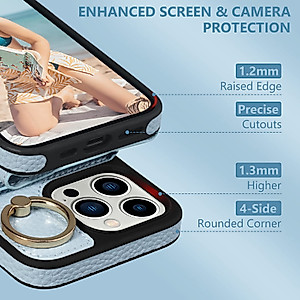 Keallce Case for iPhone 13 Pro 6.1'' 5G, Flip Leather Wallet Case with Card Slots, Stand Ring Holder Kickstand, Protective Folio Phone Cover for Women Ladies Compatible with iPhone 13 Pro 2021, Blue