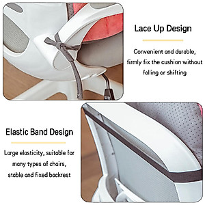 RUNLAIKEJI Plush Office Chair Cushion,One-Piece Office Chair Back Cushion for Back,Desk Chair Cushion with tie,Non Slip seat Cushion,Fit Desk Chair Cushion for Long Sitting(17.7 * 33.4inch)