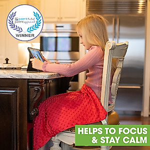 BARMY Weighted Lap Pad for Kids (24”x24”, 5lbs, 8 Colors) Weighted Lap Blanket with Removable, Washable Cover, Sensory Lap Pad for Child, Teen, Dogs, 100% Cotton Inner Weighted Blanket, Red