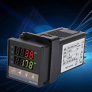 Maxmartt Digital LED Temperature Controller, 0-1300℃ Alarm PID Thermostat Kits, Temperature Controller + Solid State Relay + K Thermocouple