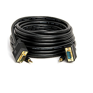 VGA to VGA Cable with Ferrite Cores 15 Feet (4.5 Meters) HD15 Male to Male SVGA Monitor Cable 15ft (4.5M) (10 Pack)