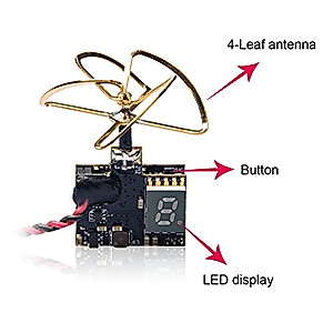 AKK Micro FPV AIO Camera (600TVL) and 5.8G 0/25/50/200mW Switchable Transmitter with Clover Antenna for FPV RC Car FPV Racing Drone Quadcopter Micro RC Plane Whoop Blade Inductrix
