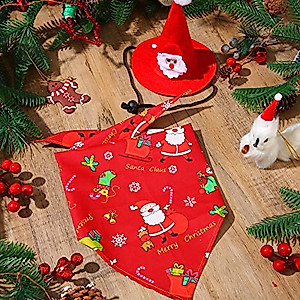Dog Cat Christmas Costumes Set, Dog Bandana Christmas Tree Santa Hat Xmas Dog Scarf Hat Triangle Bib Clothes Party Cosplay Accessory for Small Medium Large Dog Cat (Santa Claus)