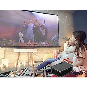 Gabba Goods WiFi Smart Projector Supports Up To 1080P Cast With WiFi Or HDMI Gift for Kids, Phone Projector for Home Theater, Movie, Cartoon, Compatible with PC/Tablet/Fire Stick/iOS and Android Phone
