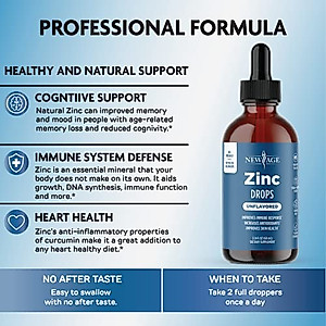Zinc Gummies - 2 Pack - 50mg High Immune Booster Zinc Supplement, Immune Defense, Powerful Natural Antioxidant, Non-GMO - by New Age (4 Fl Oz (Pack of 2))