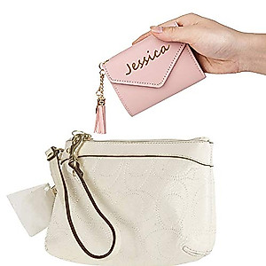 kullder Personalized Wallets for Girls Custom Engraved Women Small Leather Wallet Gift