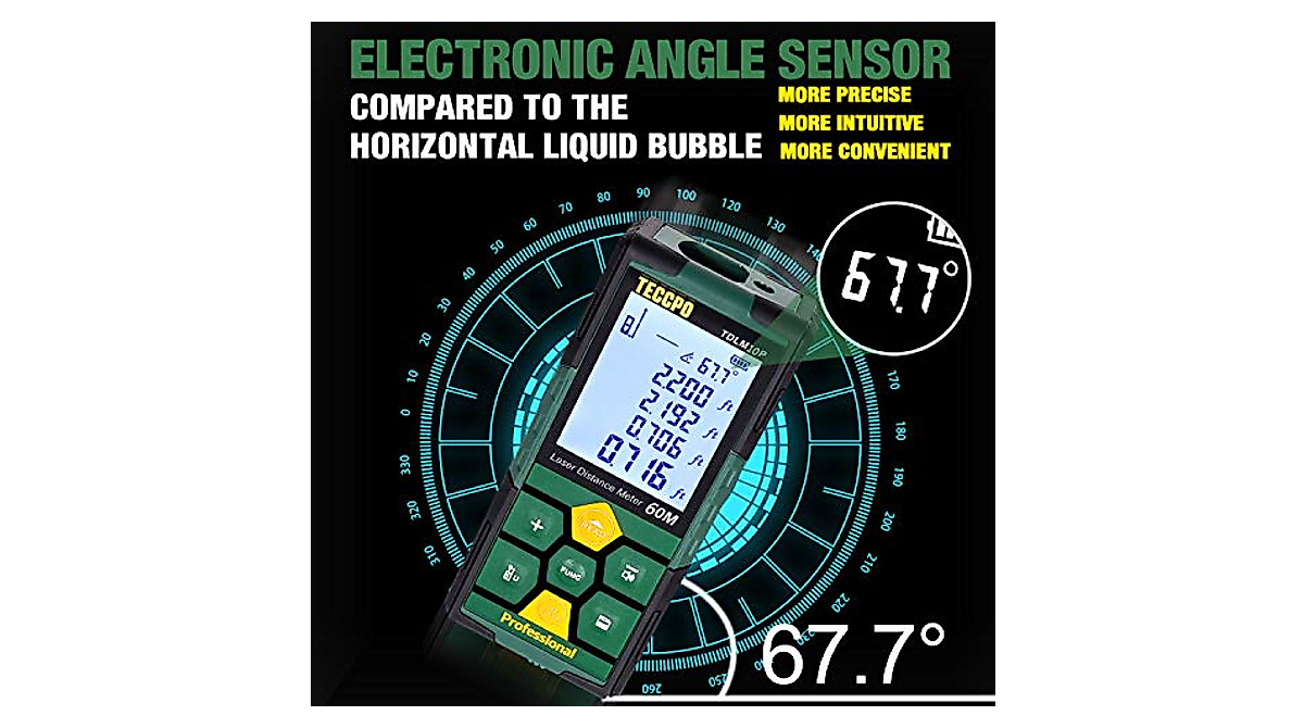 TECCPO 196ft Laser Measure - Rechargeable & Accurate Tool