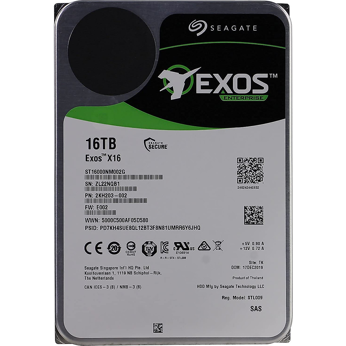 Seagate ST16000NM002G-R - Seagate 16TB 3.5" SAS 7.2K 12Gb/s Hard Drive (Renewed)