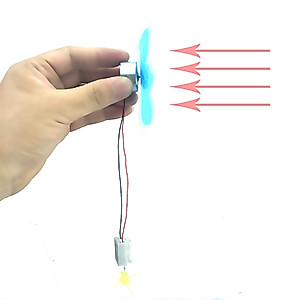 EUDAX DIY DC Power Micro Motor Wind Turbine Electricity Generator Blades Model