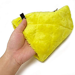 HONBAY 1PCS Yellow Winter Warm Pet Bird Nest Plush Fluffy Birds House Hut Cave Tent Hammock Hanging Cage for Hamster or Parrot (6.7 x 4.7 x 5.1 inch)