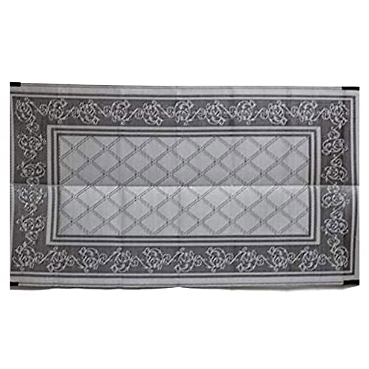 EEZ RV Products 9'x18' GW Heavy Duty Reversible/Durable Outdoor Patio/RVing Mats(9ft x18ft Grey) Come with Large Storage Bag & 6 Sets of Stakes and Washer