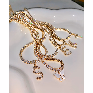 Tiny Gold Initial L Necklace Tennis Chain 14K Gold Filled Handmade Dainty Personalized Letter Choker Necklace Gift for Women Necklace Jewelry