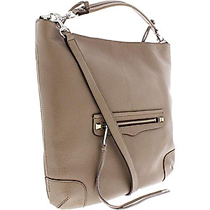 Rebecca Minkoff Reagan Leather Hobo Shoulder Bag (Smokey Taupe)