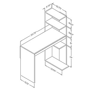 Baxton Studio Callahan Desks, Dark Grey/Oak