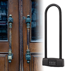 Bike U Lock, Lengthen 4 Digit Combination Resettable Padlock, and Waterproof, Suitable for , Electric Scooter