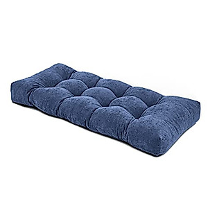 ROFIELTY Bench Cushion 45x18 inch, Patio Furniture Cushions, Indoor/Outdoor Anti-Slip Tufted Swing Seat Cushion, Bench Cushion for Multi-Scene use. (45x18x4 inch, Dark Blue)