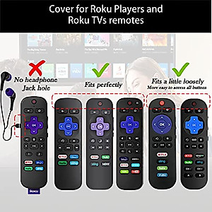 Remote Case for Roku, Battery Cover for TCL Roku Smart TV Steaming Stick Remote, Roku TV Remote Cover Silicone Protective Controller Universal Sleeve Skin Glow in The Dark Sky Blue