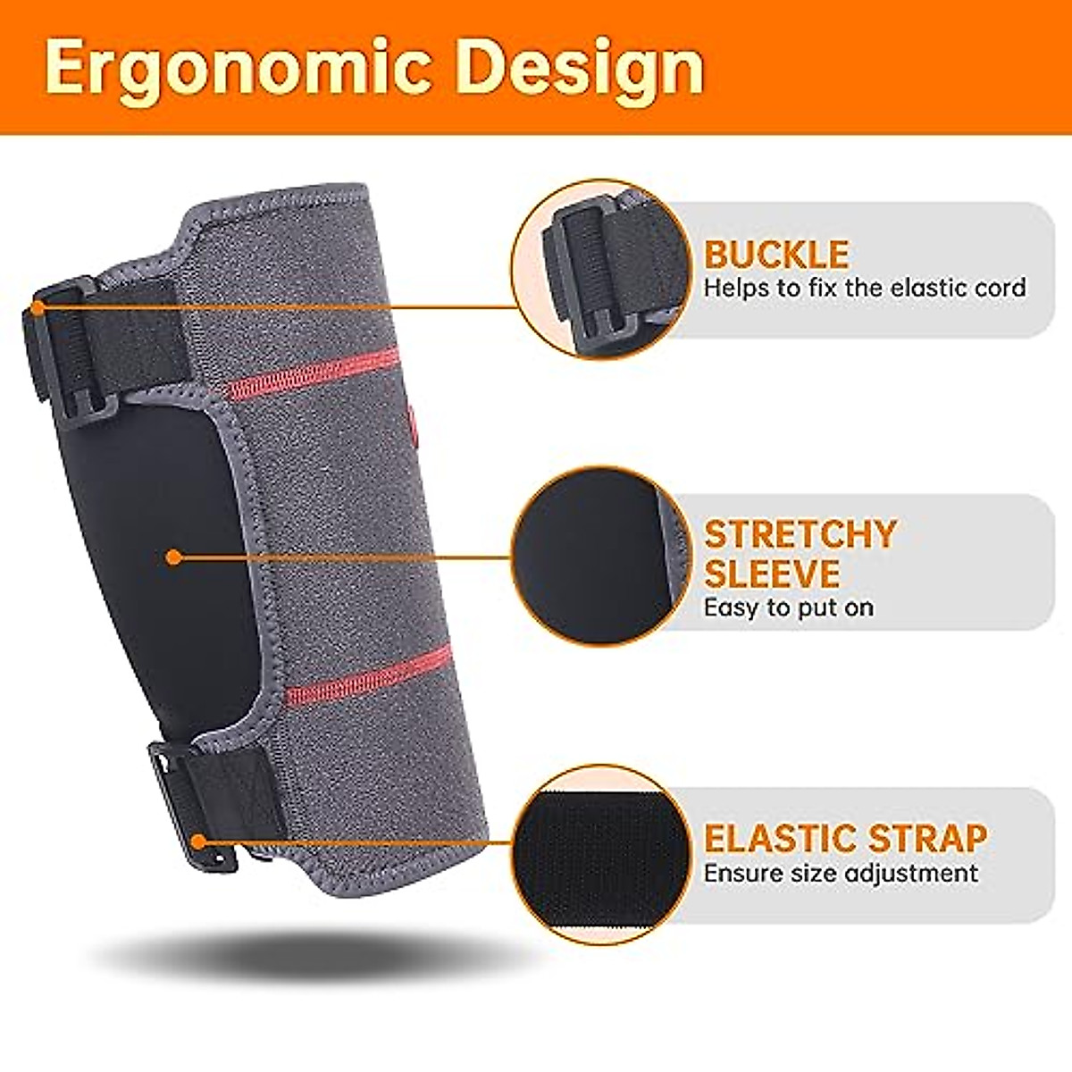 Comfheat Elbow Heating Pad Wrap for Joint Pain USB Heated Elbow Brace for Tendonitis and Tennis Elbow Portable Moist Heat Therapy Elbow Sleeve Adjustable Temperature (Non-Chargeable)