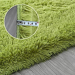 Heavyoff Fluffy Shaggy Area Rugs for Bedroom, Soft Non-Slip Plush Carpet Feet Floor Mats Rectangular Cozy Rug for Nursery Room Living Room Purple, 1.3 ft x 2 ft