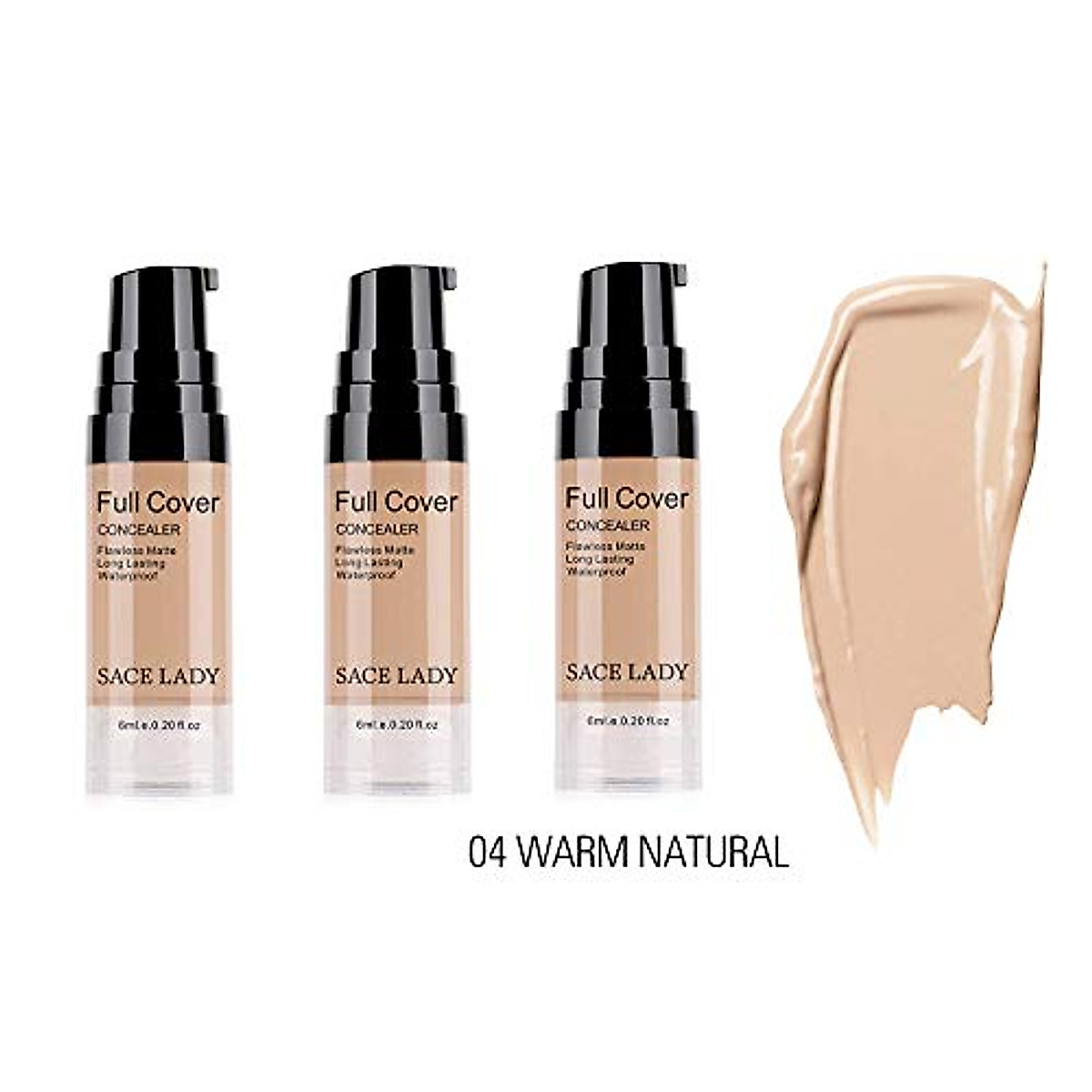 Liquid Highlighter Makeup Face Glow Shimmer and Shine Illuminator 3pcs and Full Coverage Concealer 3pcs for Dark Spots Eye Circles Waterproof Smooth Matte Flawless Finish Cosmetics