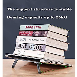 Zupro Portable Laptop Stand,Foldable Adjustable Heights,Invisible Aluminum Lightweight Laptop Keyboard Holder Riser,Ergonomic,Compatible with 10 to17 Inches Notebook Computer.Self-Adhesive.(Black)