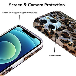 J.west Leopard Case Compatible with 12 Pro Max, Luxury Sparkle Cheetah Print Design Soft Silicone Phone Case Cover Girl Women with TPU Bumper for iPhone 12 Pro Max Case 6.7 Inch (Bling)