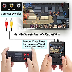 USonline911 Retro Portable Mini Handheld Video Game Console 8-Bit 3.0 Inch Color LCD Game Player Built-in 400 Games Kids Gift Accessories