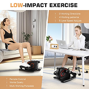 ANCHEER Under Desk Elliptical Machine, Electric Seated Pedal Exerciser, Mini Elliptical Machines for Seniors, LCD Display Monitor, Remote Control, Leg Exerciser for Home (Training Black)