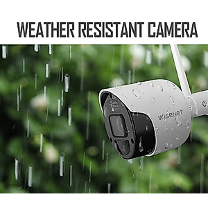 Wisenet SNK-B73047BW 4 Channel 1080p Wi-Fi NVR Surveillance System with 1TB HD, 4 Bullet Cameras 1080p Dual Antenna Indoor/Outdoor Cameras