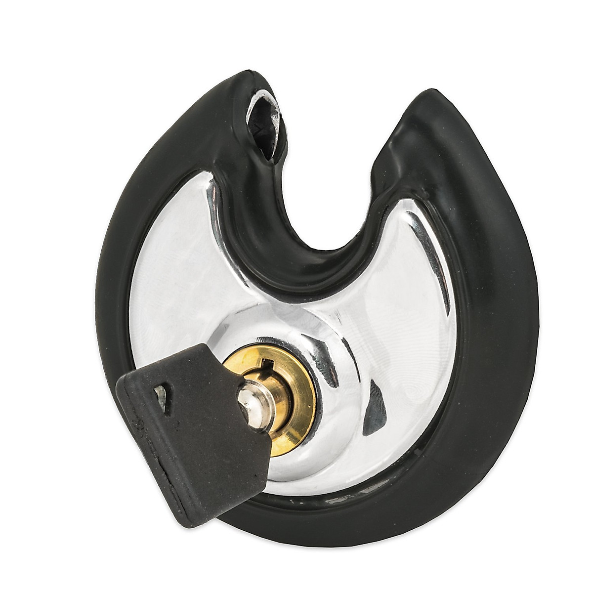 FJM Security SX-795 Hardened Steel Disc Padlock with Tubular Keyway & Rubber Bumper