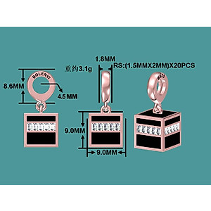 Bolenvi Kaaba Kabah Mosque Arabia Muslim Ramadan Eid 925 erling Silver Pendant Charm Bead For Pandora & Similar Charm Bracelets or Necklaces