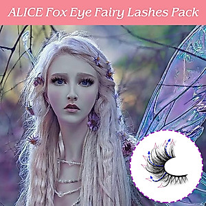 False Eyelashes Fairy Cat Eye Lashes Mink Fluffy Fox Eye Lashes Wispy Dramatic Eyelashes 20mm Fake Lashes 7 Pairs Pack by ALICE