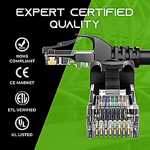 GearIT Cat6 Cable 0.5 ft 6 in - Cat 6 Ethernet Cable, Cat6 Patch Cable,Network Cable, Internet Cable - Black 0.5 Feet