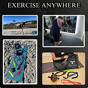 IMMORTAL FITNESS Portable Home Workout Resistance Set - Physical Therapy at Home - Resistance Bands, Jump Rope, Ab Wheel, Push-up Bars, and More! Great for Training at Home or on The Go
