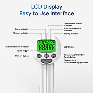 Medical Grade Clinical F-Doc Forehead Thermometer for Adults and Kids v2X, Digital Thermometer, Infrared No Touch Temporal Laser Gun for Indoor and Outdoor, Non-Contact Touchless and Safe, 1s Results