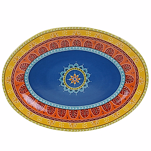 Certified International Valencia Oval Platter, 16" x 12", Multicolor,14182